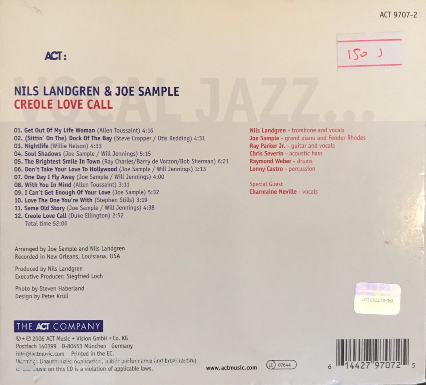 Nils Landgren Joe Sample Creole Love Call Cd Plak Satın Al