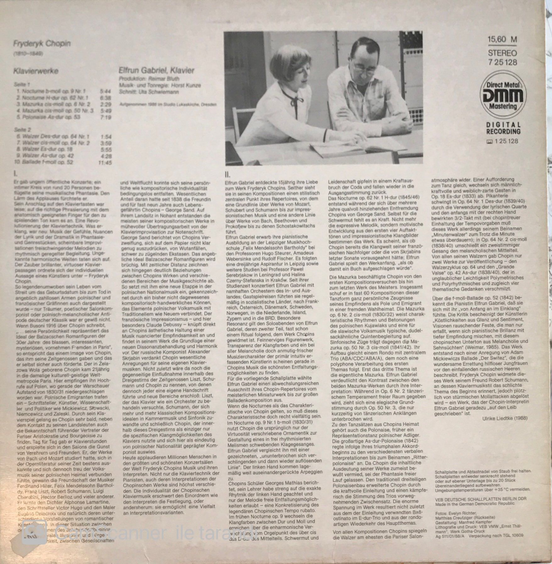 Chopin Klavierwerke Elfrun Gabriel LP Plak Satın Al