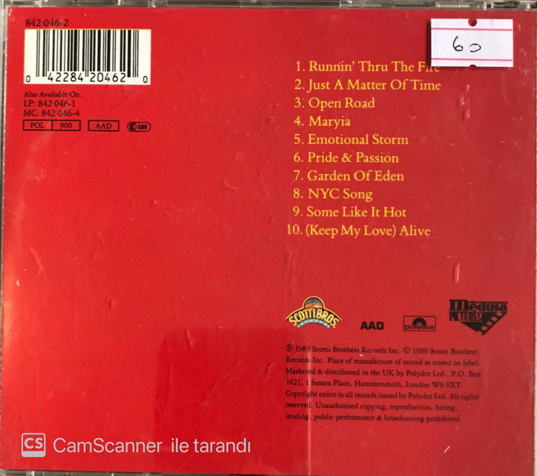 Eddie And The Cruisers II Original Motion Picture Soundtrack CD Plak ...