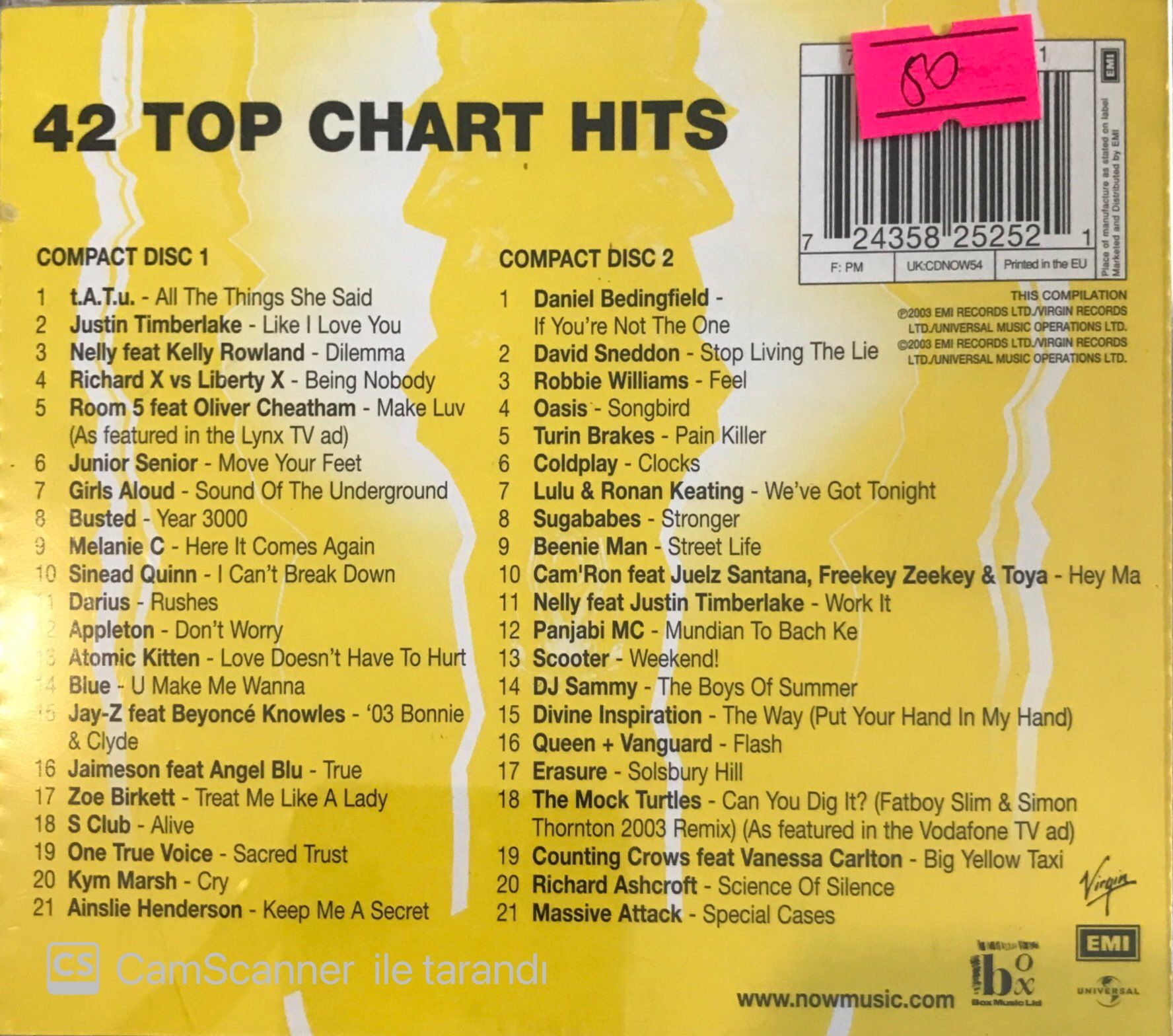 Now That's What I Call Music ! 54 2 CD Plak Satın Al