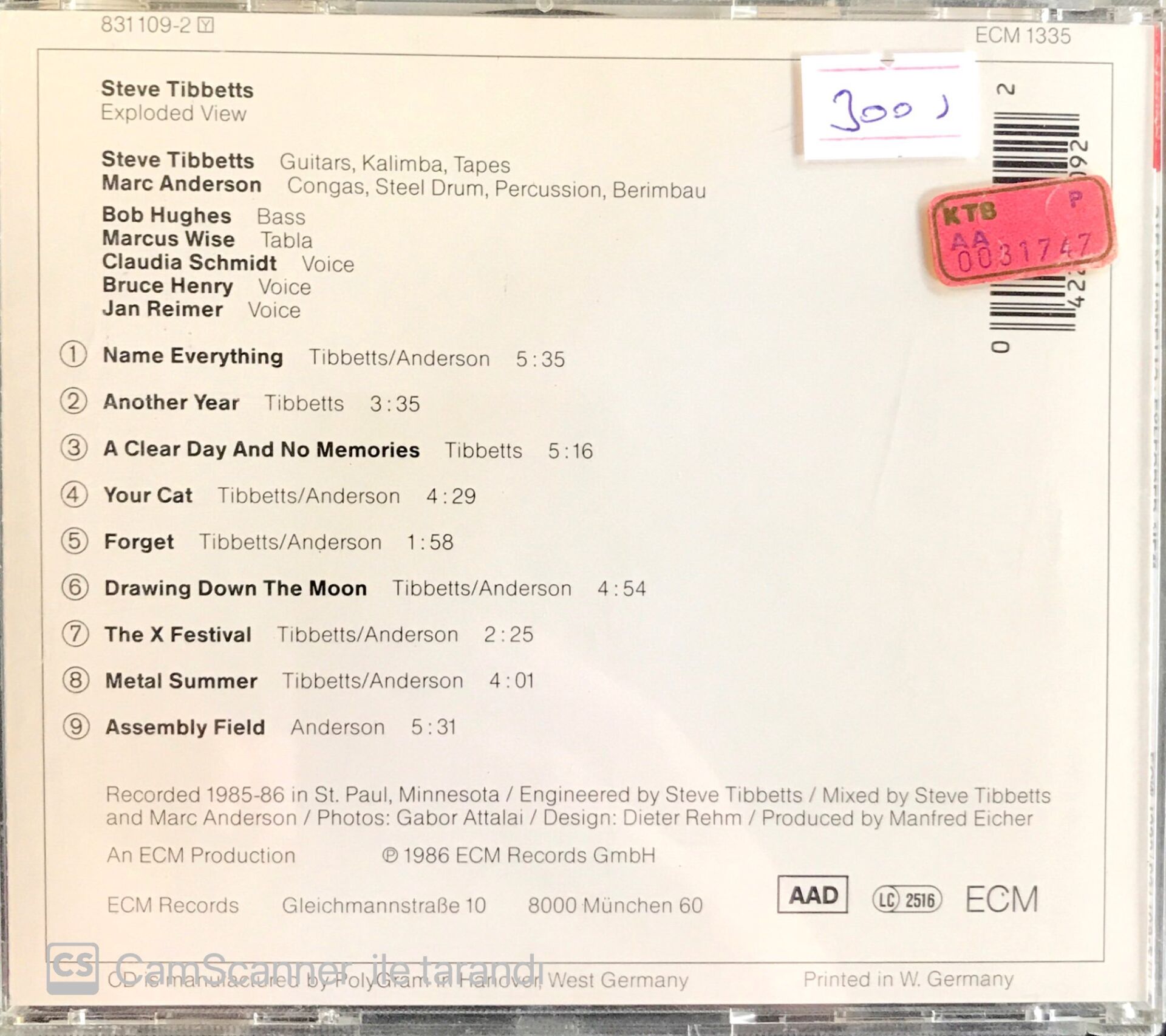 Steve Tibbetts / Exploded View CD Plak Satın Al