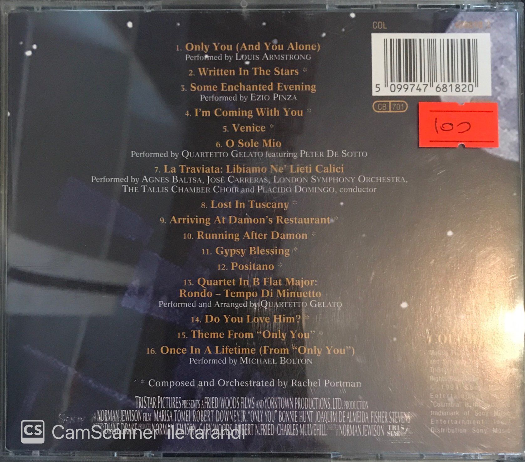 Only You - Soundtrack CD Plak Satın Al
